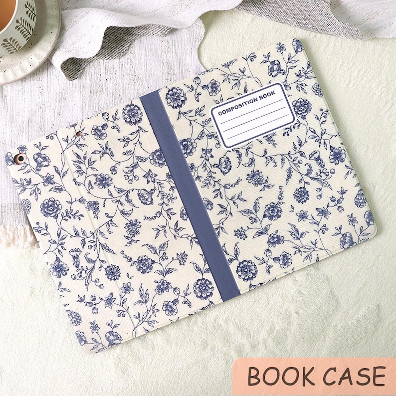 Composition Book Floral Custom iPad Case With Pencil Holder for 2025 ...
