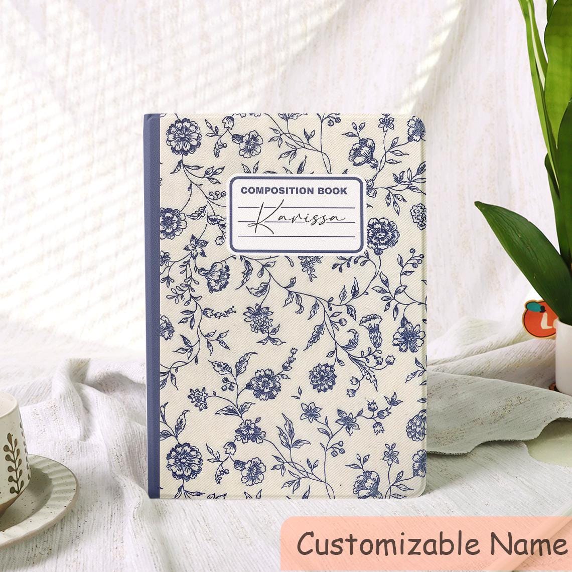 Composition Book Floral Custom iPad Case With Pencil Holder for 2025 ...