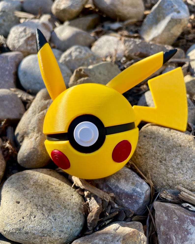 Pikachu Ball - Poke Collectible, 3D Printed, Gift for TCG Fans - Etsy