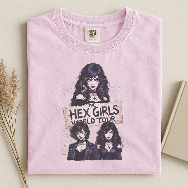 Hex Girls Concert Poster T-shirt – Retro Witch Rock Band Tee - Etsy
