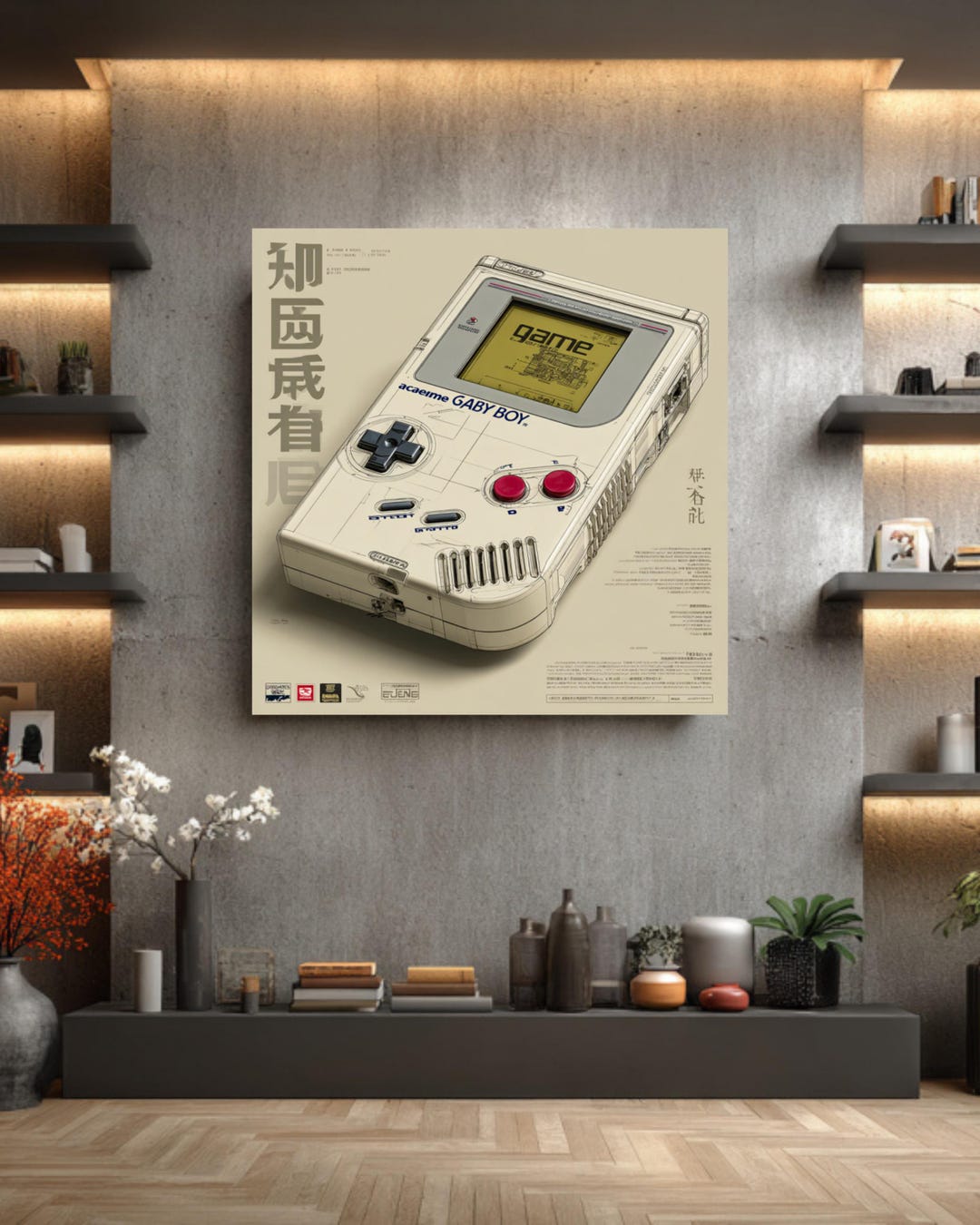 Retro Game Boy Poster | Japanese Typography Art Print - Etsy