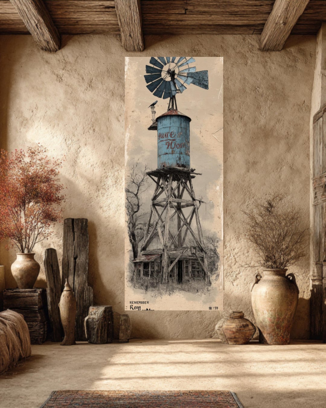 Surreal Windmill Photo Art Print | Vintage Americana Wall Decor - Etsy
