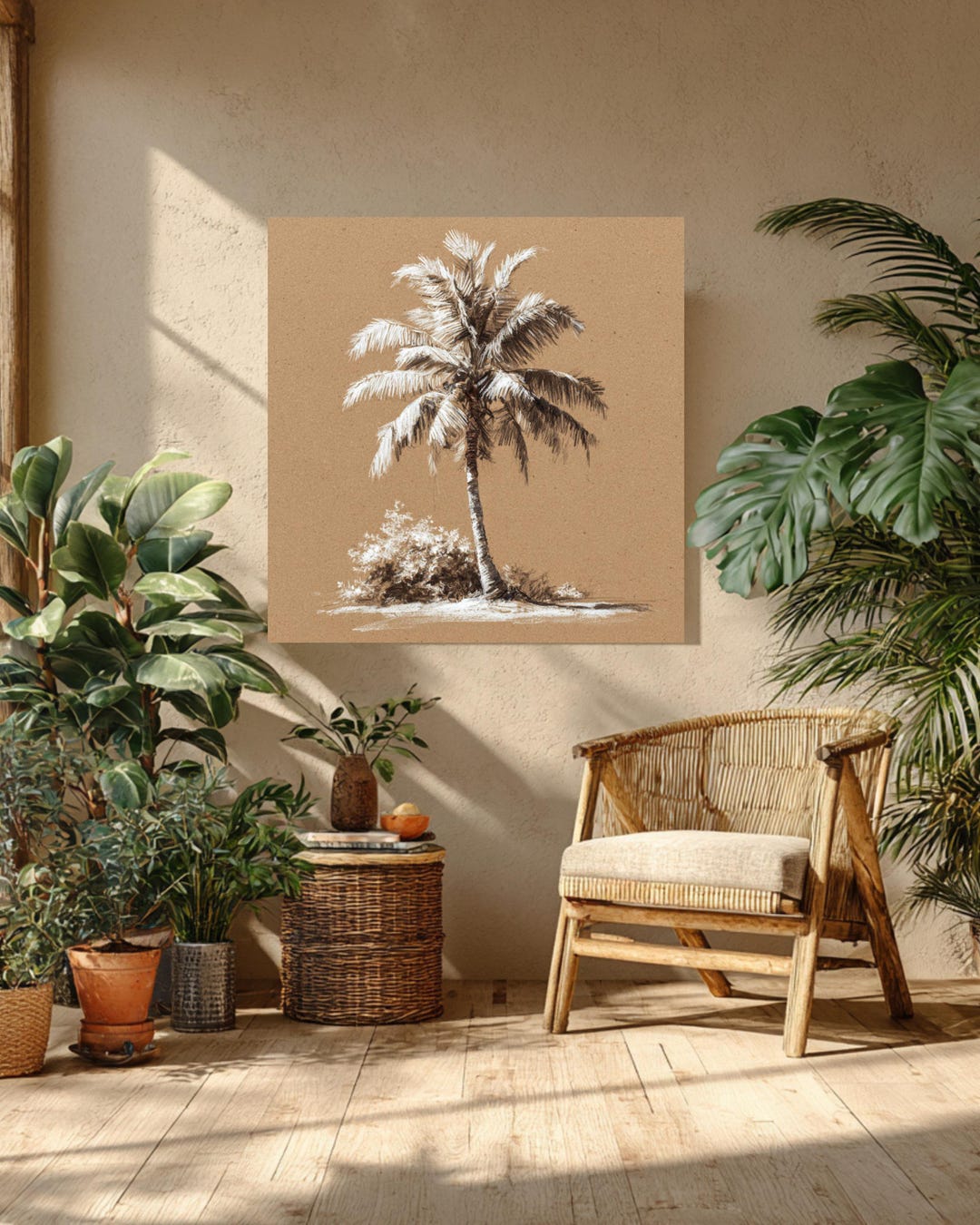 White Chalk Palm Tree Art Print, John Singer Sargent Style - Etsy UK