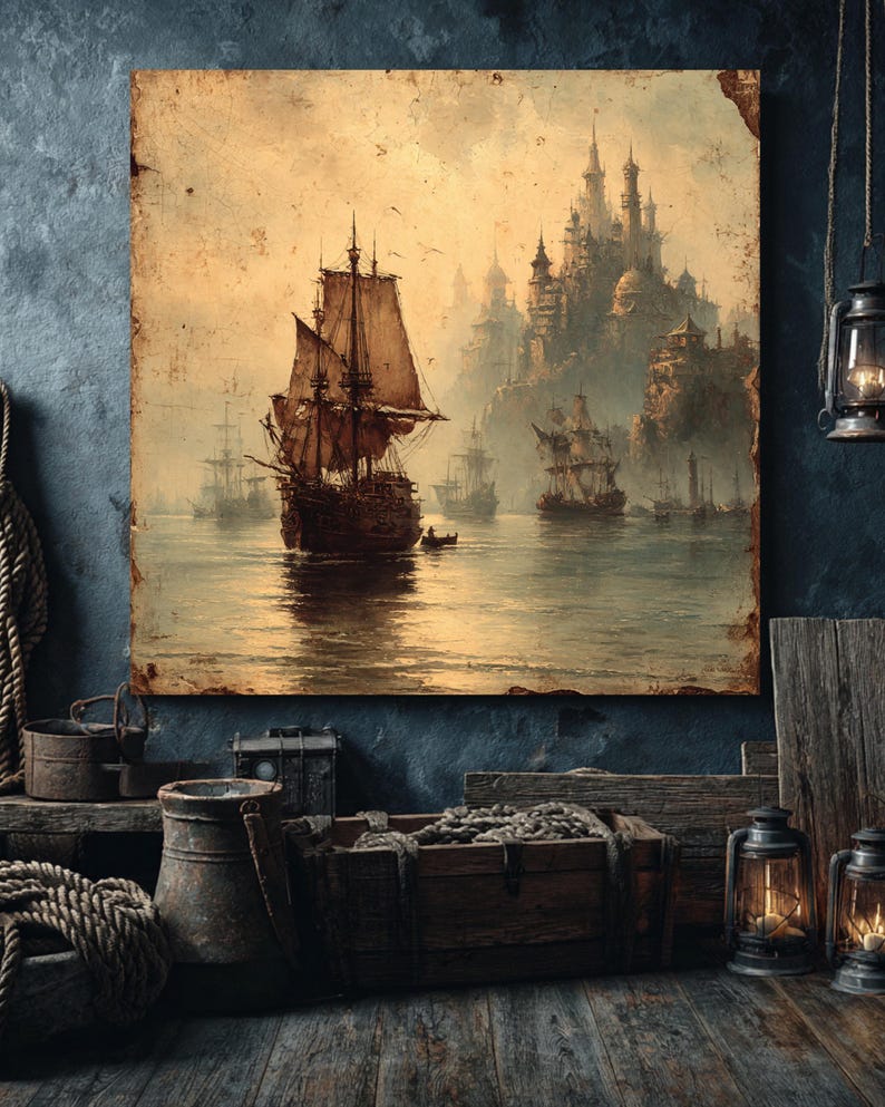 Pirate Ship Oil Painting: Old Masters Style Maritime Art Print - Etsy