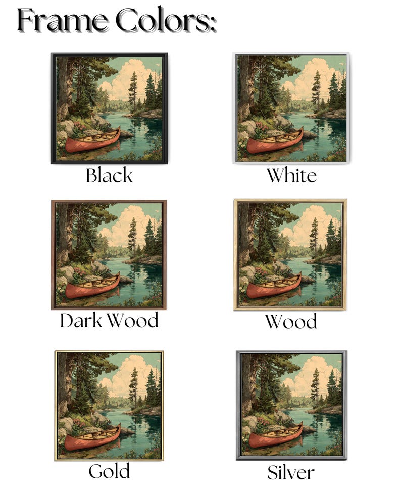 Vintage Canoe by the Lake Art Print | Cottagecore Wall Decor | Rustic ...