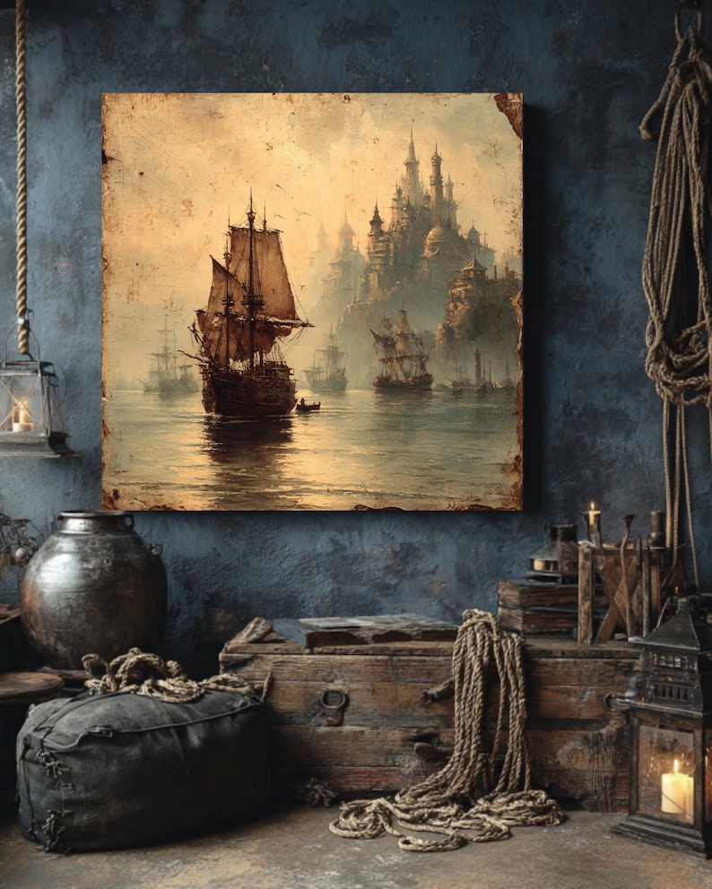 Pirate Ship Oil Painting: Old Masters Style Maritime Art Print - Etsy
