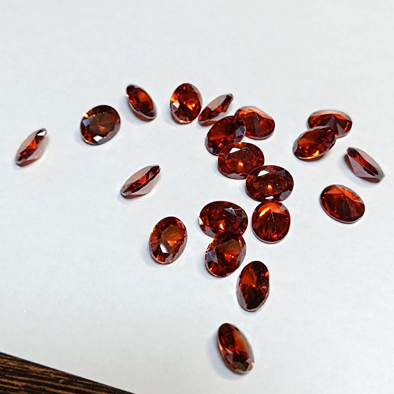 Red Garnet Oval Cut Loose Gemstone Lot 20pcs January Birthstone Jewelry ...