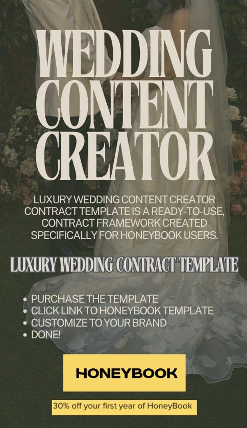 Content Creator Client Contract Template | Honeybook Ready (digital ...