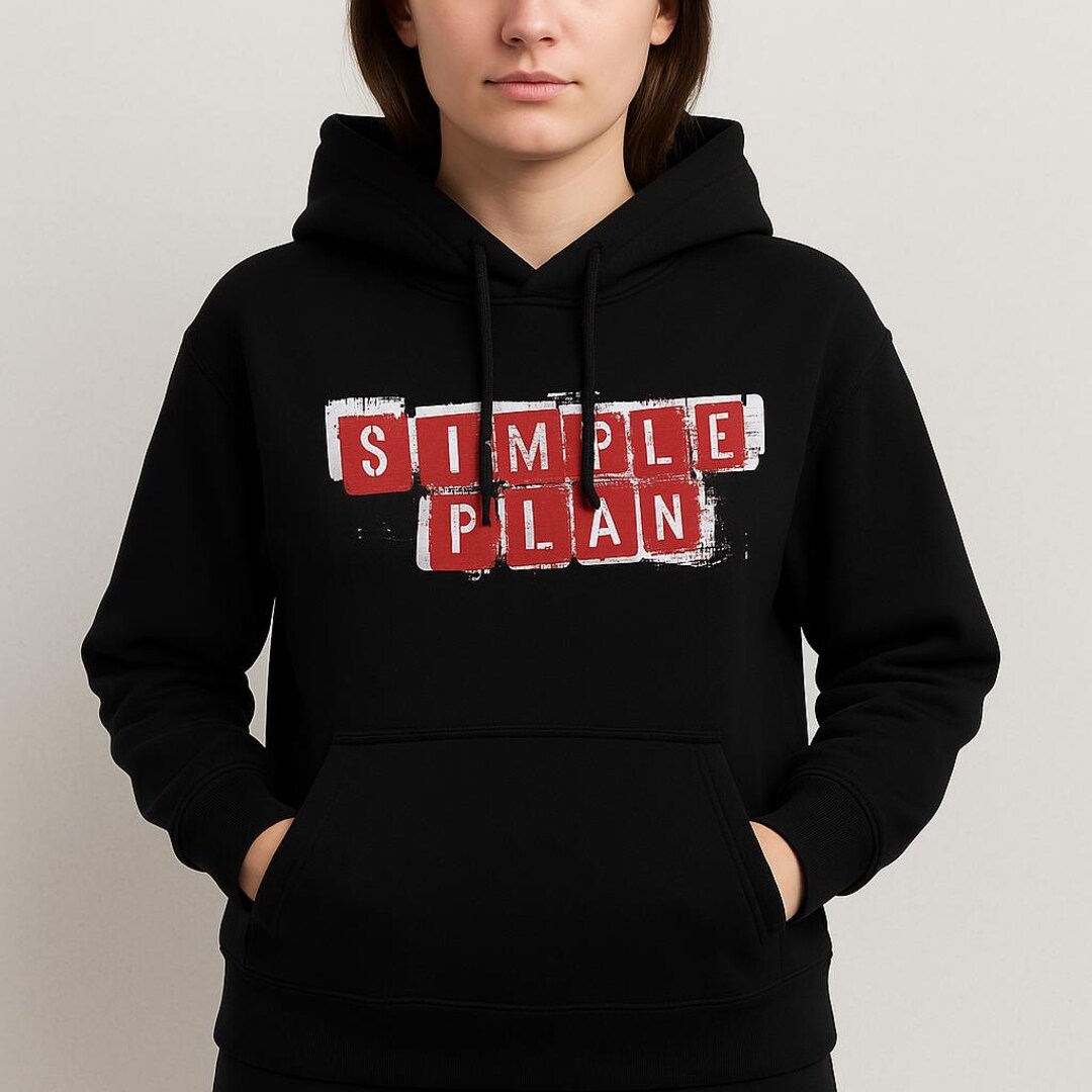 Simple Plan Hoodie – Logo Block Band Merch Sweatshirt Pop Punk 2000s ...