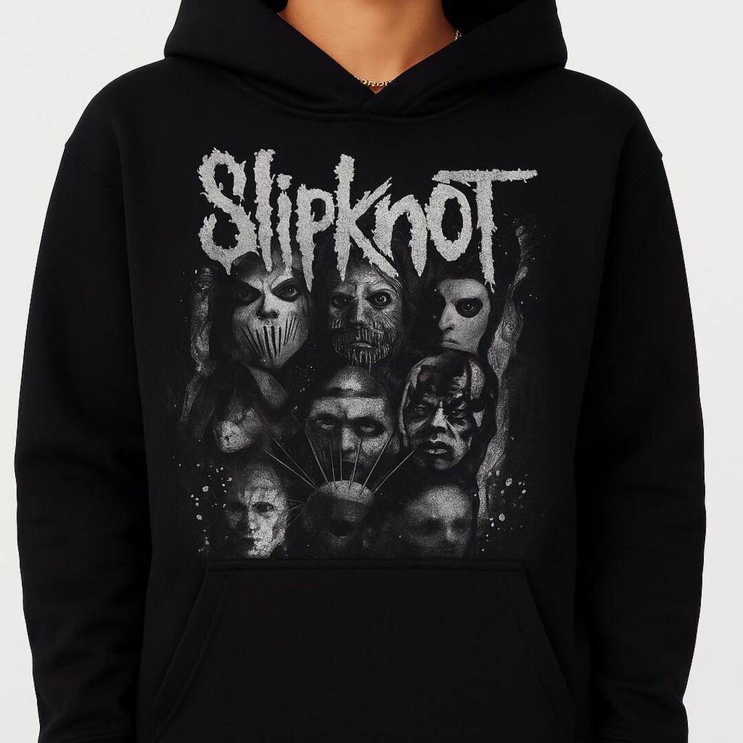 Slipknot Mask Faces Hoodie – Nu Metal Band Fan Sweatshirt, Horror ...