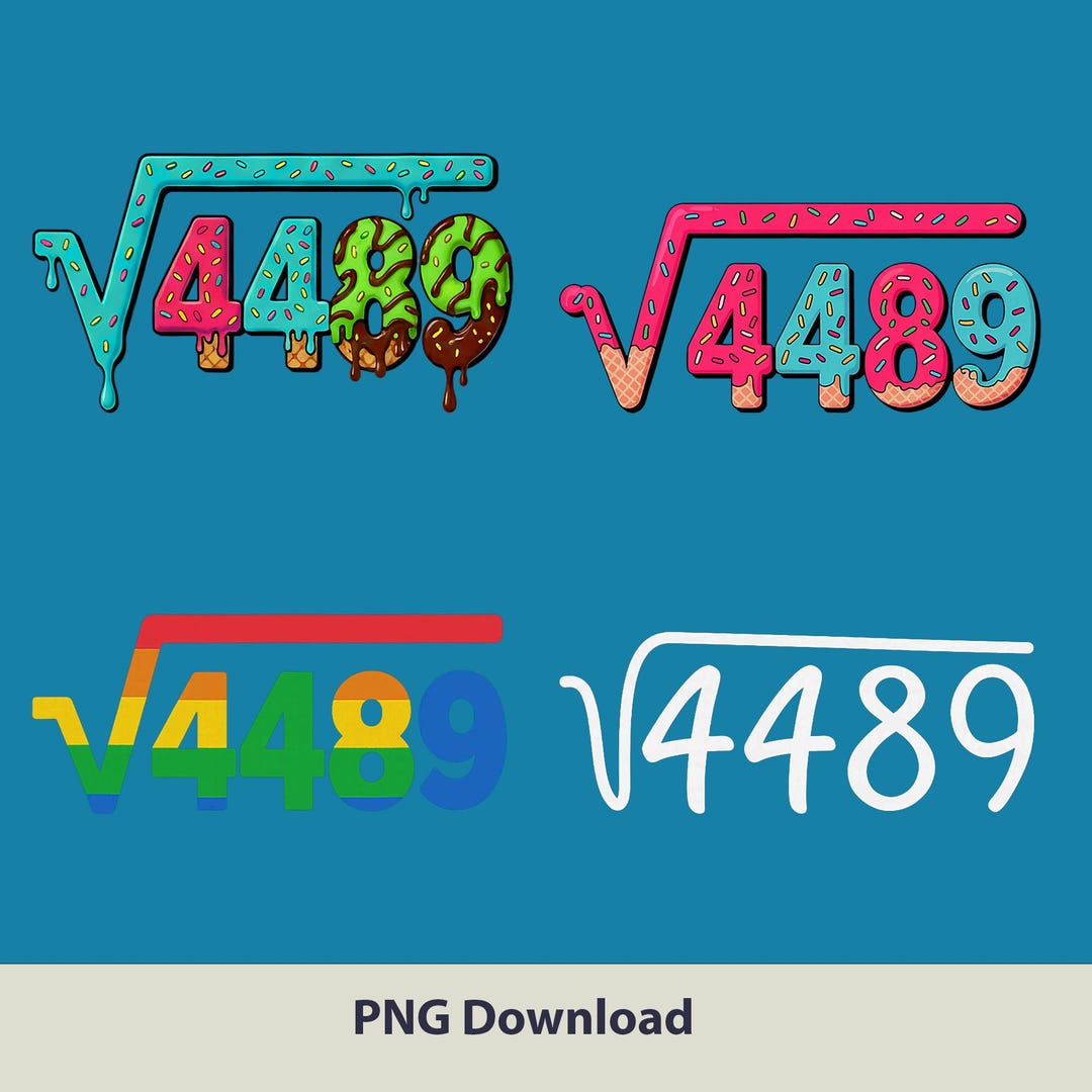 Ice Cream Drip Meme Square Root 4489 Slang Math Teacher PNG Bundle HG5 ...