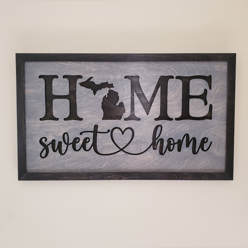 Michigan Home Sign - Etsy