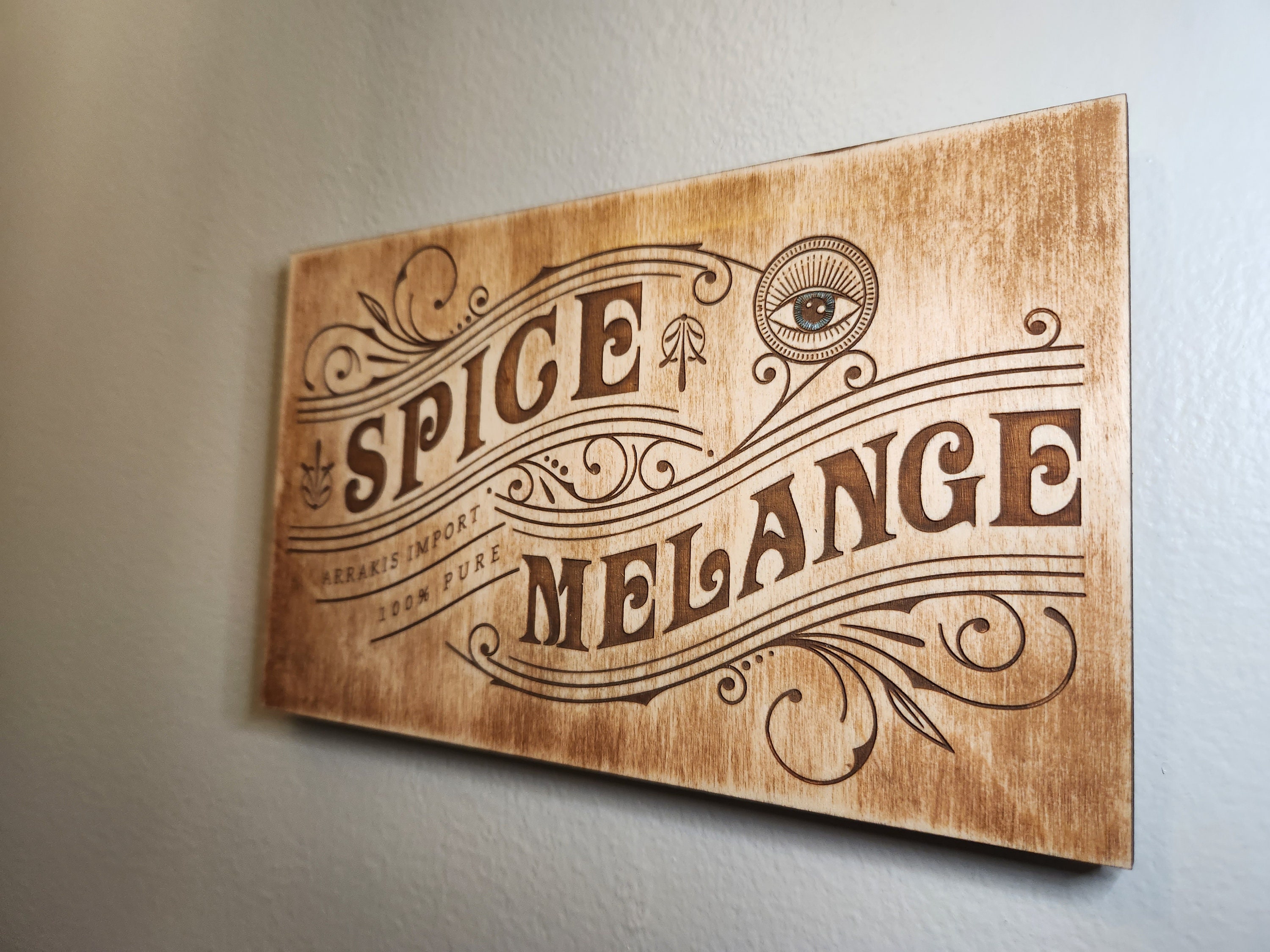 Spice Must Flow Wood Sign - Desert Planet Sci-fi Decor - Handcrafted ...