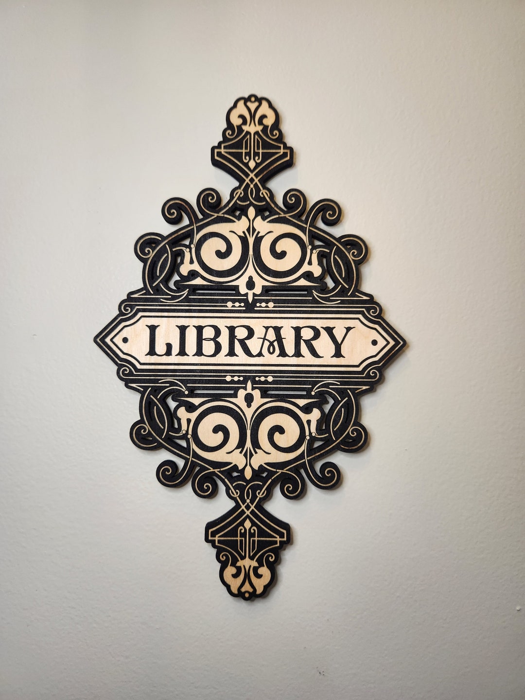 Library Fancy Sign - Etsy