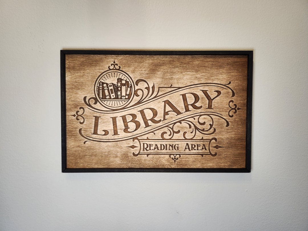Library, Reading Area Sign - Etsy