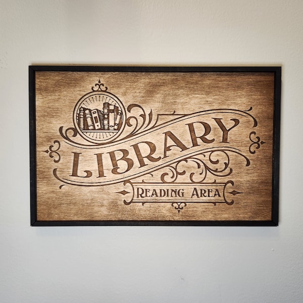 Library Sign - Etsy