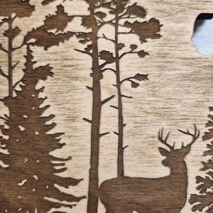 Deer in Trees on Michigan Wood Sign, Customizable for Any State - Etsy
