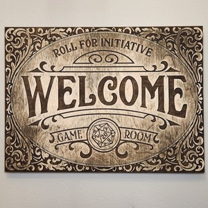 Welcome, Game Room, Roll for Initiative Wood Sign - Etsy