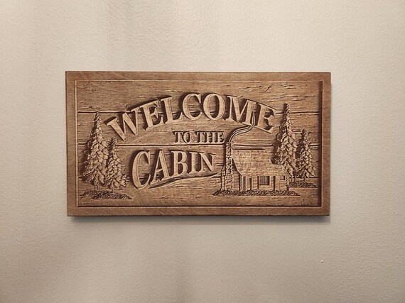 Welcome to the Cabin Wood Sign - Etsy