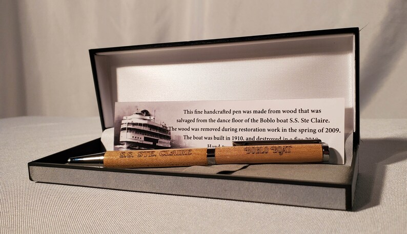 Hand Turned Boblo Boat Pen Laser Engraved | Etsy