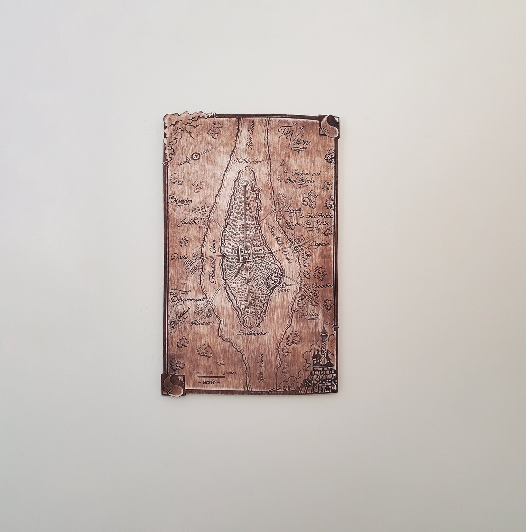 Tar Valon Map Wheel of Time Rustic Wood Engraving - Etsy