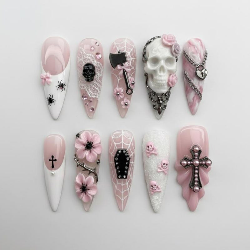 Romantic Goth Nails - Etsy