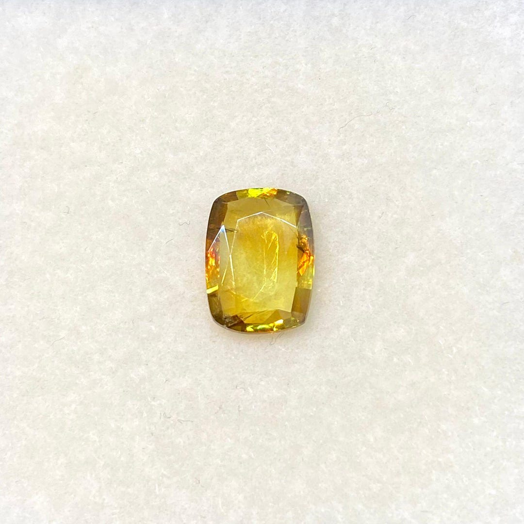 Natural Yellow Sphene 1.940 Ct Certified Oval Mixed Cut Gemstone Play ...