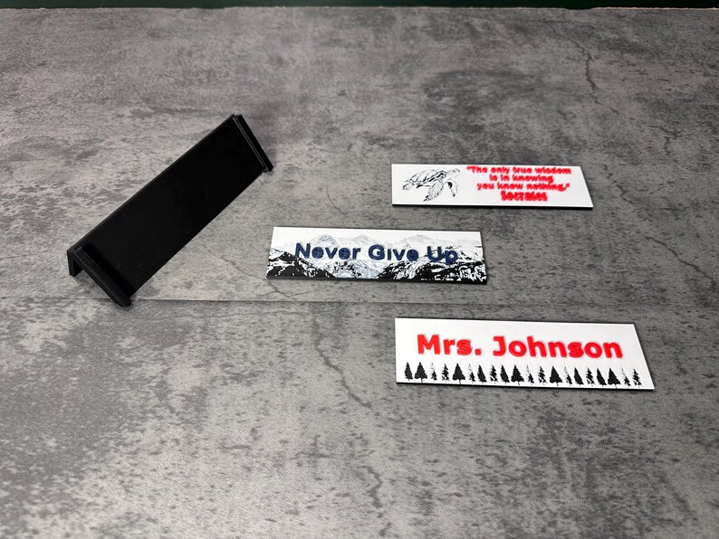 Custom Desk Sign With Interchangeable 3D Art Inserts – Personalized ...