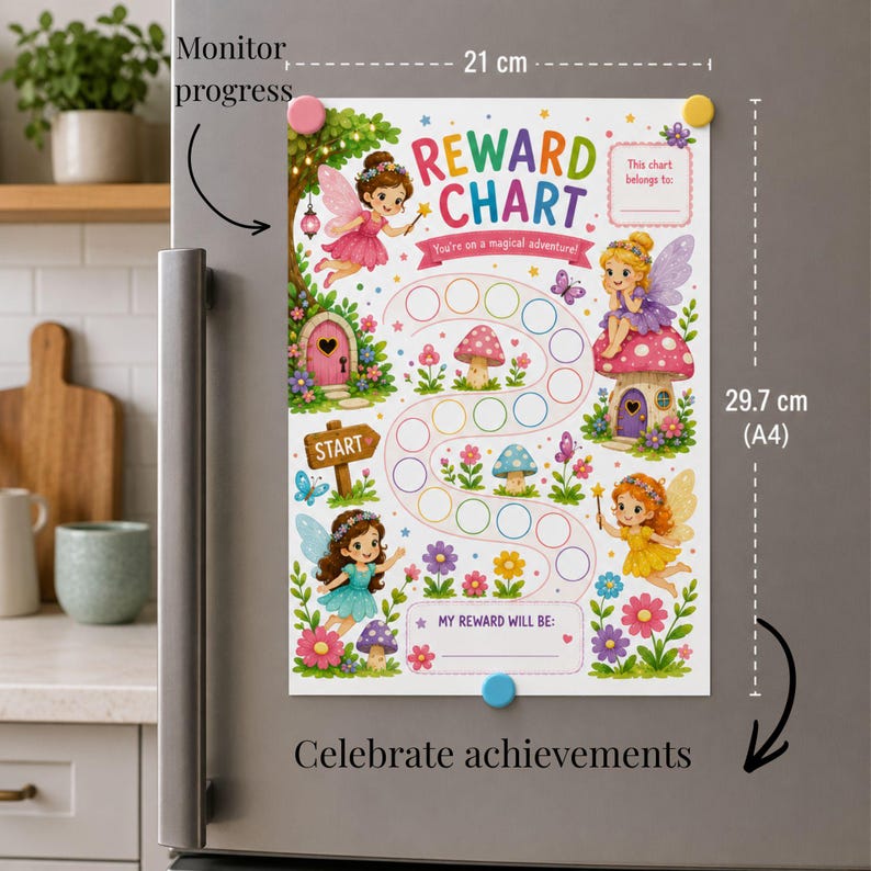 Fairy Reward Chart Behavior & Chores Instant Printable Template for ...