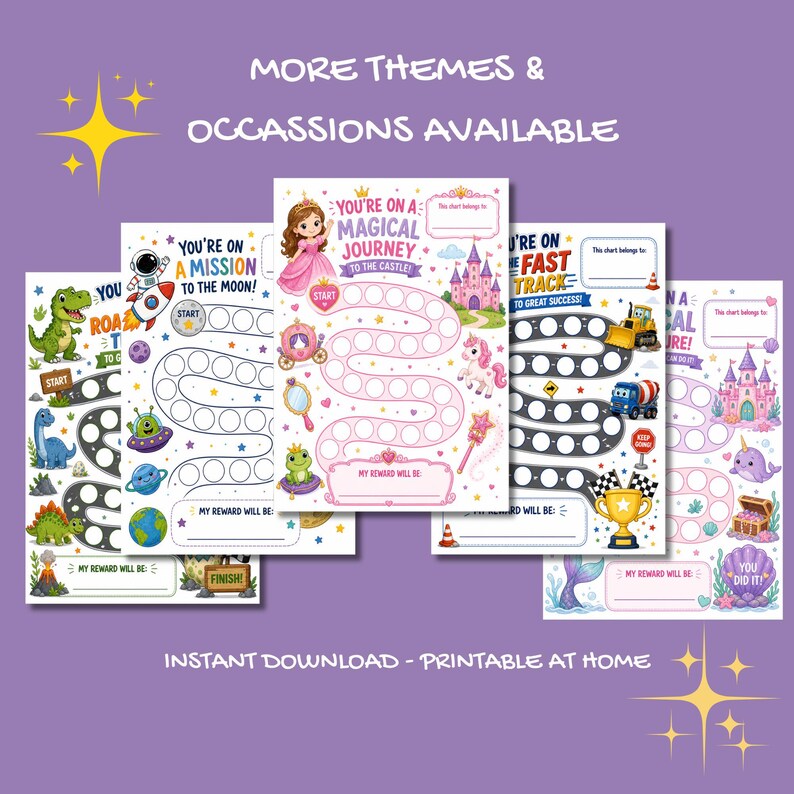 Fairy Reward Chart Behavior & Chores Instant Printable Template for ...