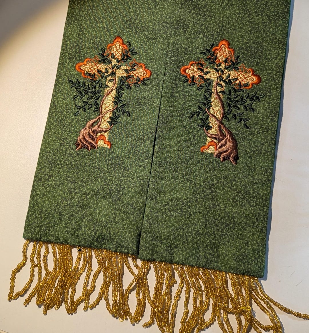 Clergy Stole,chaplain, Visitation, Tree of Life Cross , MADE to ORDER ...