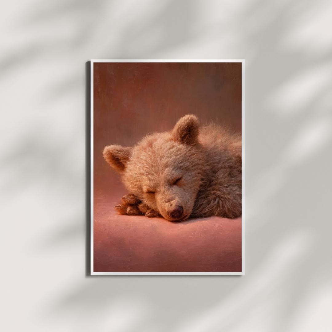 Sleeping Bear Cub Print: Cozy Nursery Wall Art (digital Download) - Etsy