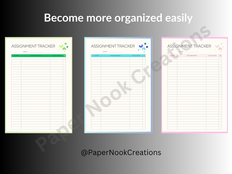 Printable Homework Tracker Bundle: Student Assignment Organizer (PDF ...