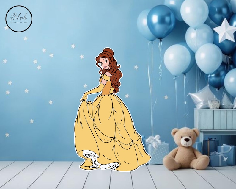 Belle Beauty and the Beast Cutout Beauty and Beast Birthday Backdrop ...