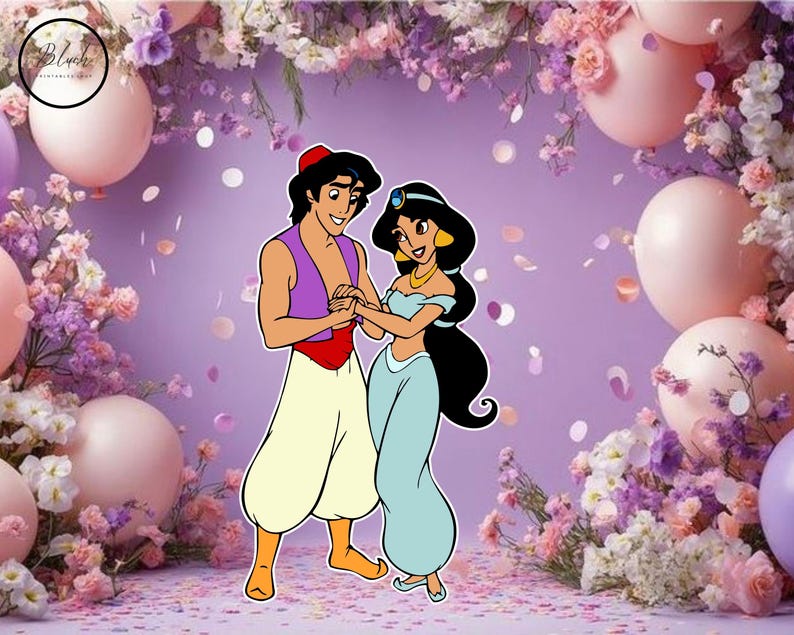 Aladdin and Jasmine Cutouts, Birthday Party Decor (digital Cutout) - Etsy