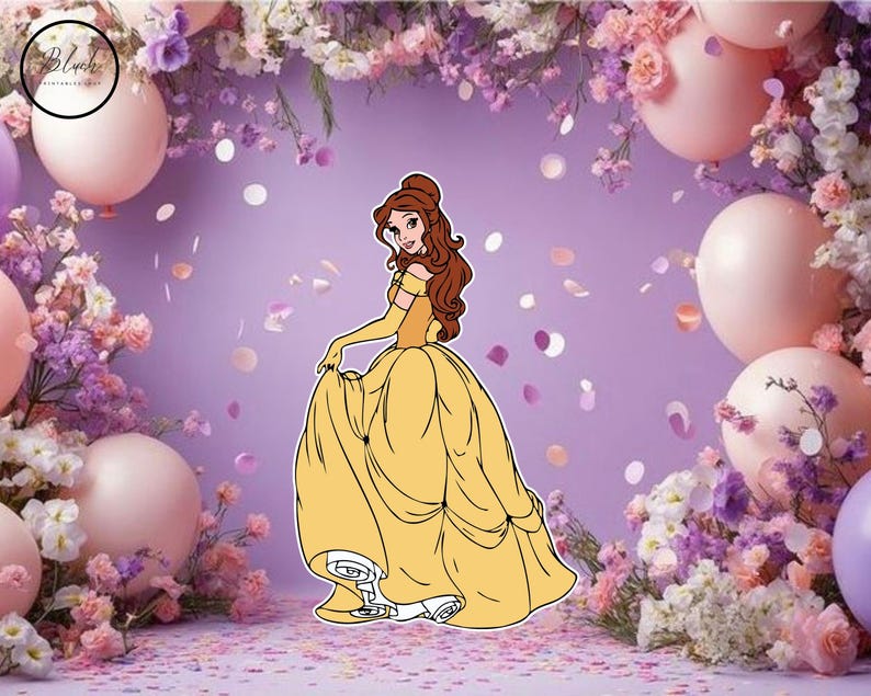 Belle Beauty and the Beast Cutout Beauty and Beast Birthday Backdrop ...