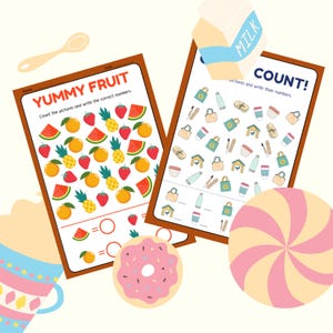 Kindergarten Math Printables | Counting, Matching | PDF Download - Etsy
