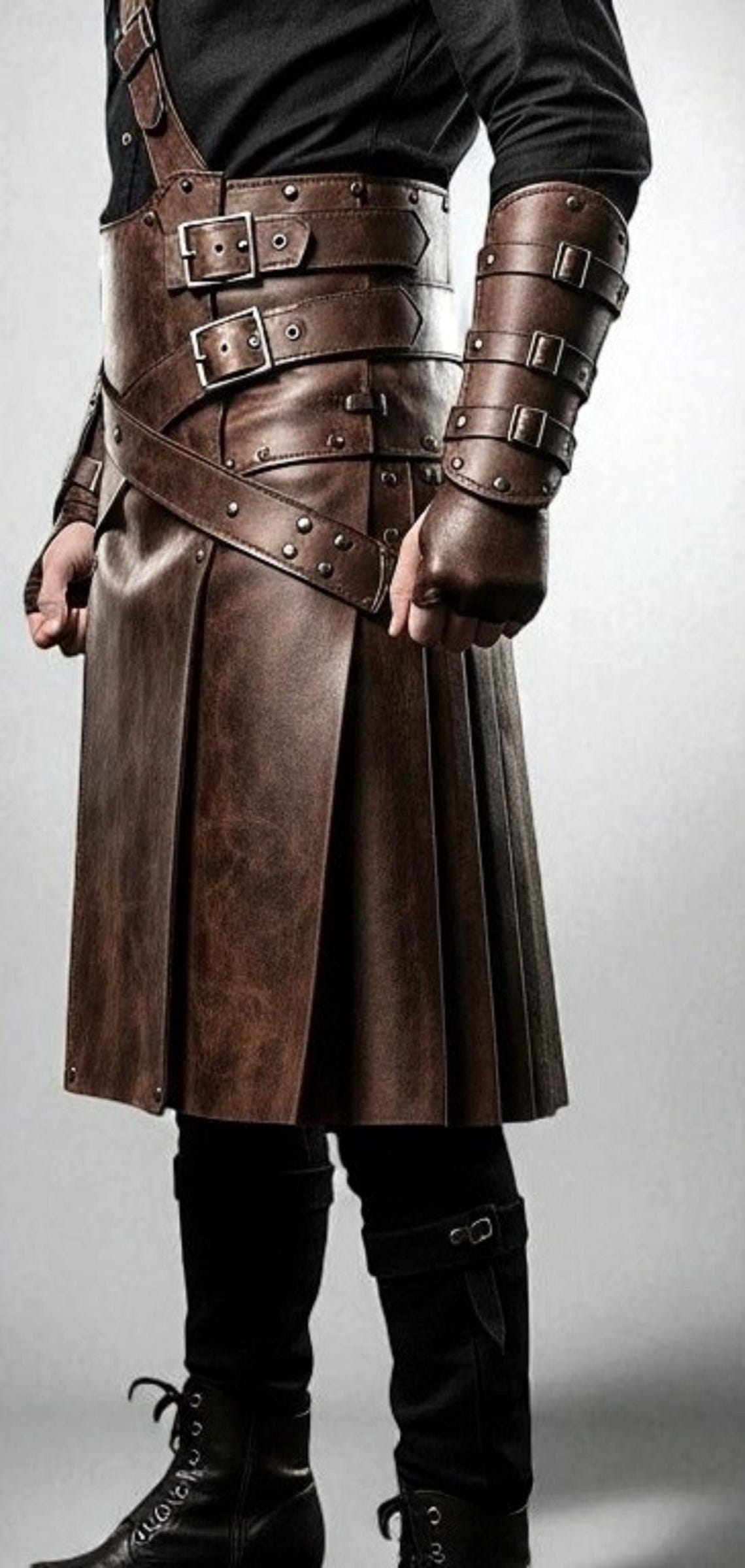 Handmade Leather Warrior Kilt: Medieval LARP Viking Costume - Etsy