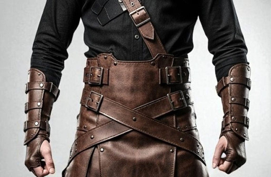 Handmade Leather Warrior Kilt: Medieval LARP Viking Costume - Etsy