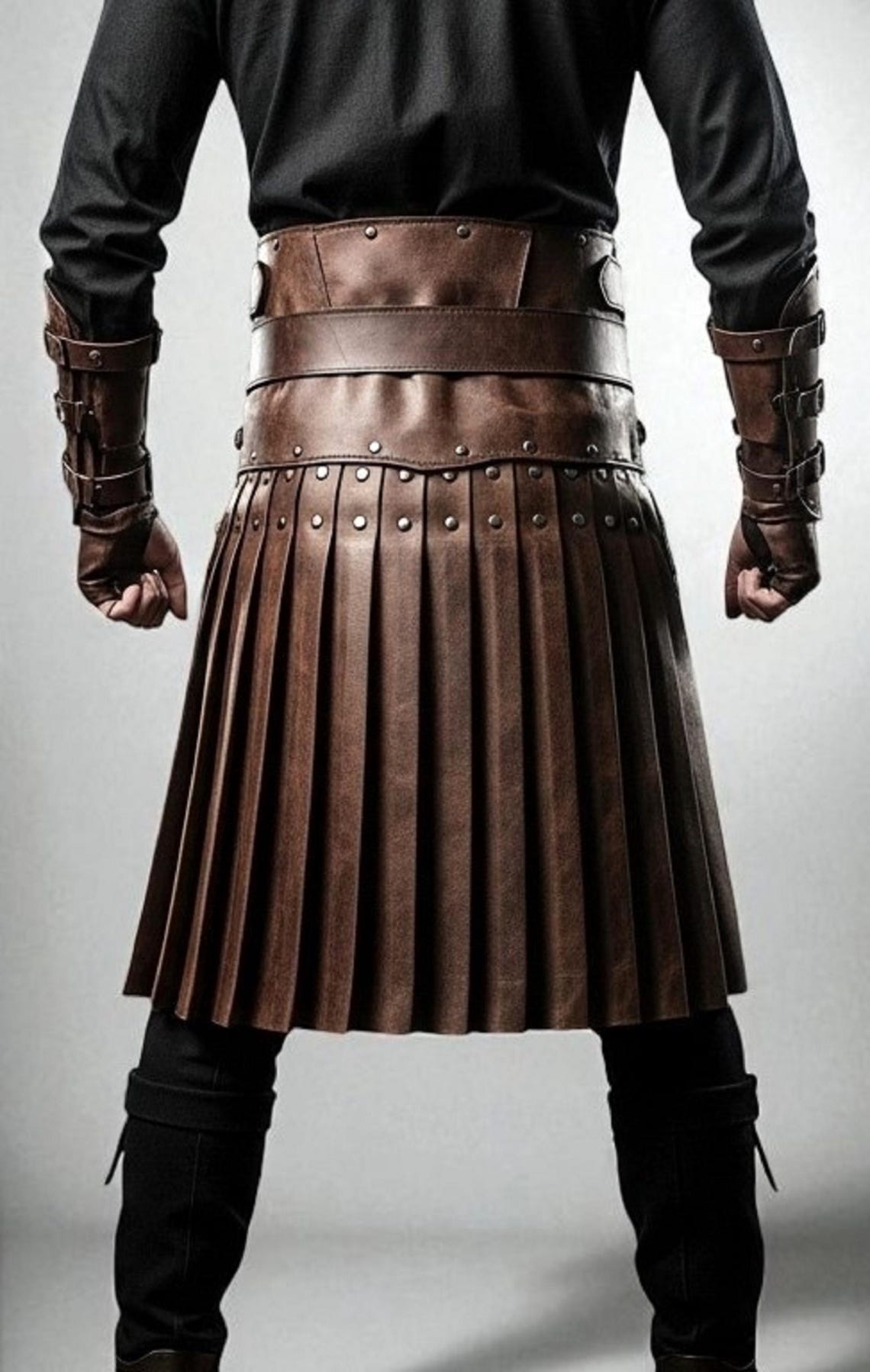 Handmade Leather Warrior Kilt: Medieval LARP Viking Costume - Etsy