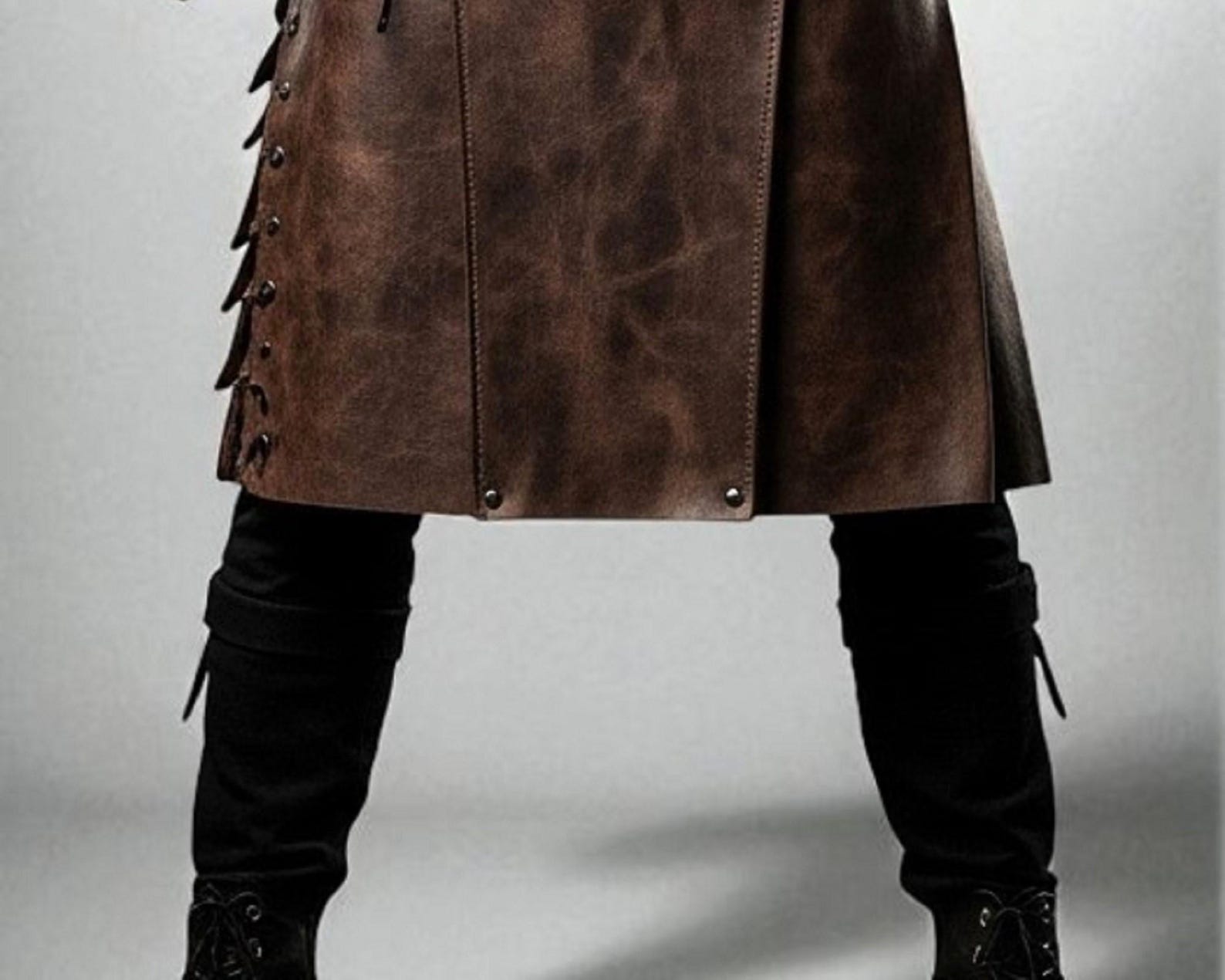 Handmade Leather Warrior Kilt: Medieval LARP Viking Costume - Etsy