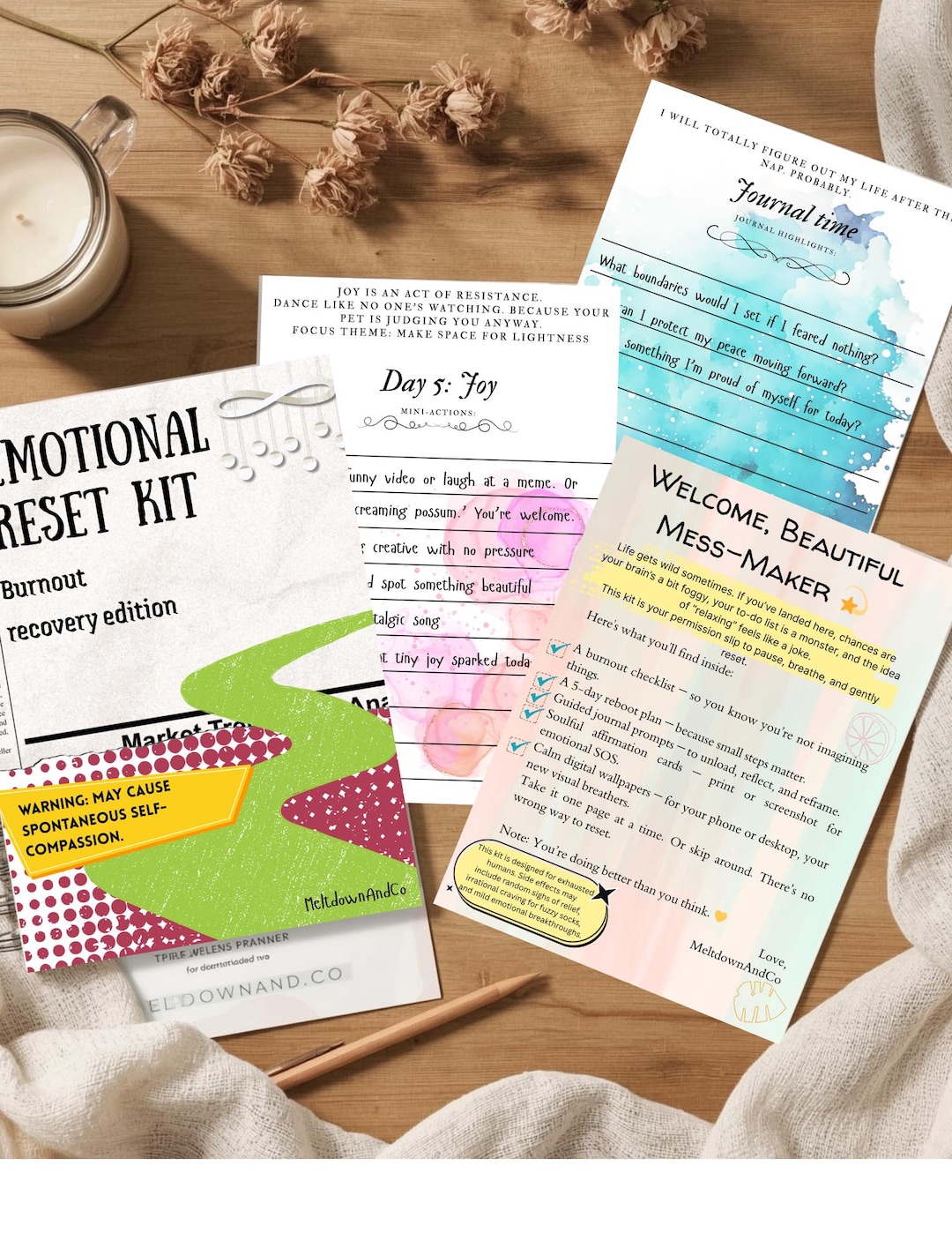 Burnout Recovery Kit – 5-in-1 Mental Reset Bundle | Digital Download ...