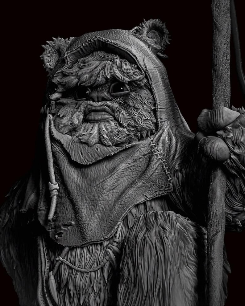 Ewok|star Wars|film|sculpture|3d Model - Etsy