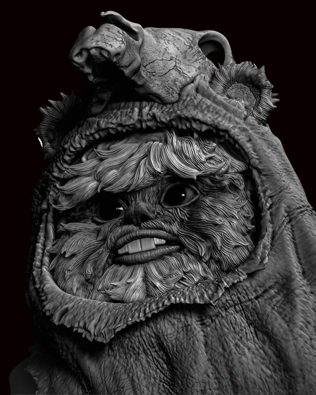Ewok|star Wars|film|sculpture|3d Model - Etsy