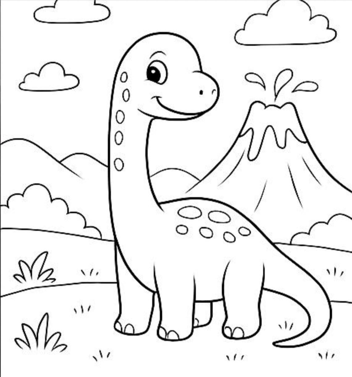 Dinosaurs Coloring Pages - 4 Pages - Etsy