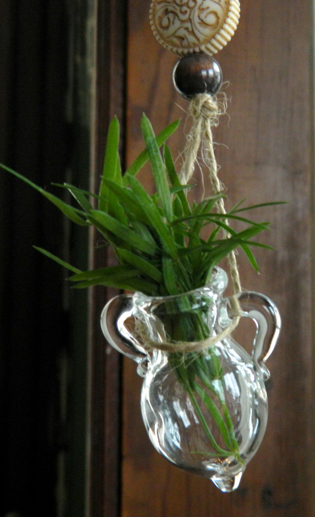 Hand Blown Clear Glass Bottle/jar With Handles and Cork - Etsy