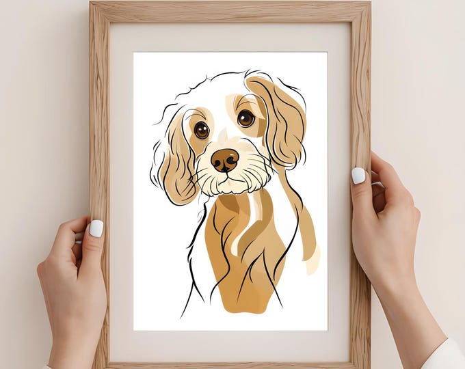 Minimalistic Cockapoo Wall Art. Line Art. - Etsy