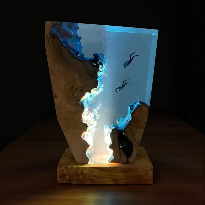 Deep Sea Diver Resin Lamp - Etsy