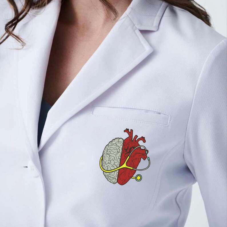 Anatomical Heart Brain Embroidery Design, Stethoscope Medical Stitch ...