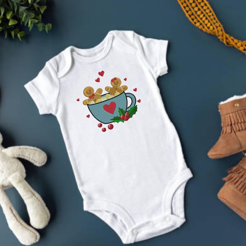 Gingerbread Couple Mug Embroidery Design, Holiday Cocoa (digital ...